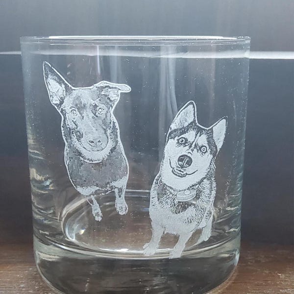 Etched Rocks Glasses |whiskey Glass, Picture on Glass, Family Photo ...