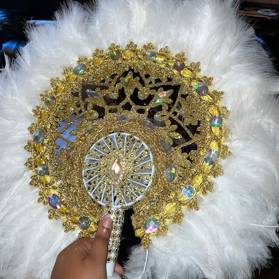African Bridal Lace Luxury Fan Ghanaian Bridal Hand Fan Traditional ...