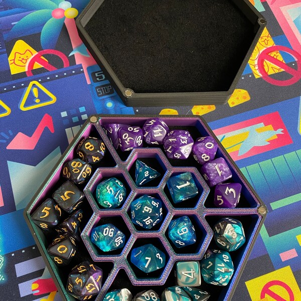 Dungeon and Dragons Double Layer Dice Box Multi Dice Storage 8 Sets ...