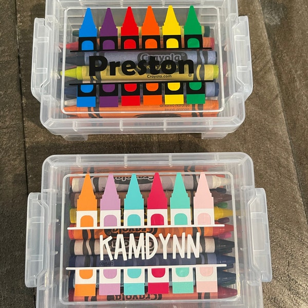 Back to School Supplies Personalized Crayon Box, Craft Storage ...