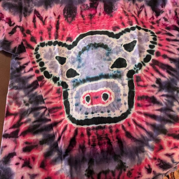 Hand Dyed Made to Order Cow Tie Dye Shirt, Purple Cow Tie Dye, T-shirt ...