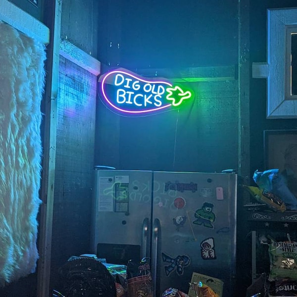 DIG OLD BICKS Neon Cartoon Sign - Led Neon Sign, Custom Neon, Neon ...