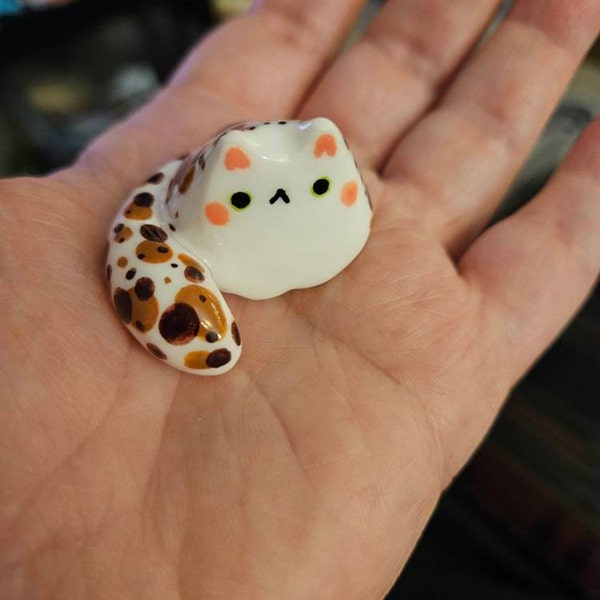 Handmade Painted Cute Quirky Clay Kitty Cat Figurine / Kitkats for Your ...