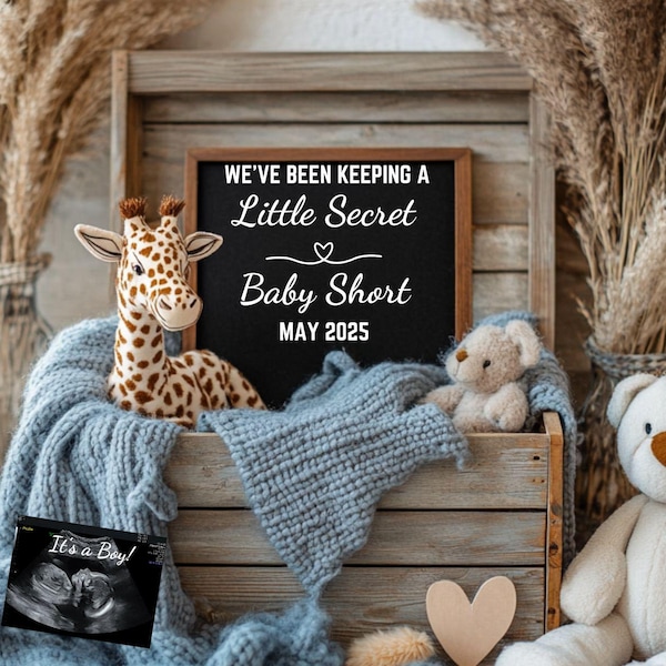 Digital Boho Boy Pregnancy Announcement, Were Having A Baby, Floral ...