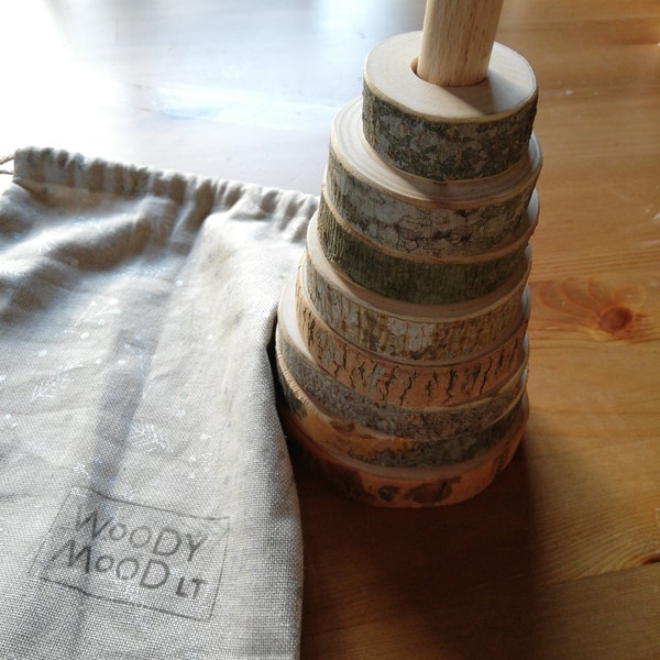 Wooden 7 Pegs Rack, Slanted Hooks, Wall Coat Rack, Wooden Toddler Room ...