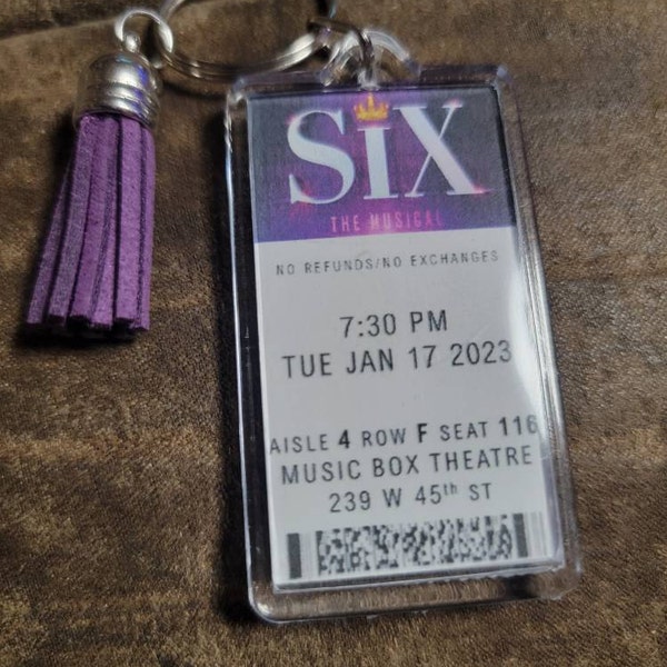 Six Broadway Musical Ticket Keychain - Etsy