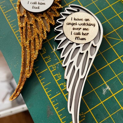 In Memory Angel Wing File 26 Name Options Laser Cut Files Svg, Dxf ...