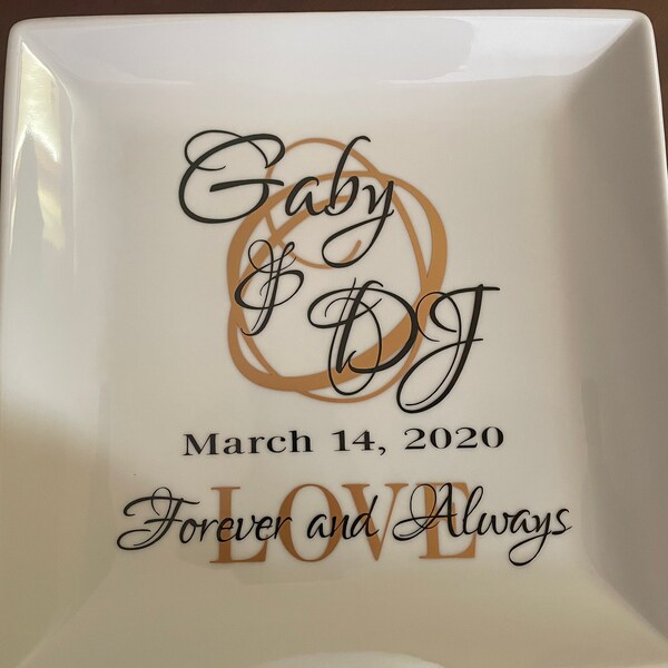 Personalized Wedding Gift Plate Anniversary Gift for Couple Bridal ...