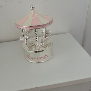 Personalised Silver Musical Carousel, Music Box, Musical Carousel ...