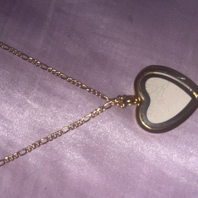 14k Gold Plated Heart Cremation Locket Necklace Clear Glass Urn Locket ...