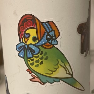 White Budgie Clear Vinyl Sticker - Etsy