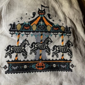 Vintage Haunted Carousel Cross Stitch Pattern Creepy, Beistle, Pumpkin ...