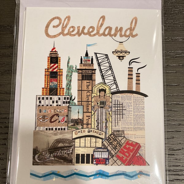 Cleveland Ohio Skyline Poster | Notecards | Sticker | Cleveland Skyline ...