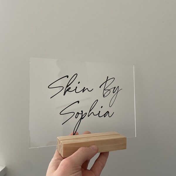 Custom Black Text Acrylic Sign - Small Acrylic Business Signs - Signage ...