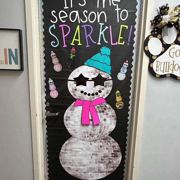 Disco Ball Snowman Winter Classroom Door Decor | It's the Season to ...
