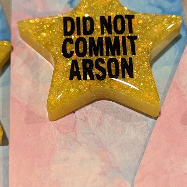 Gold Star Custom Resin Pins, Novelty Pins, Custom Text Pins, Quirky ...