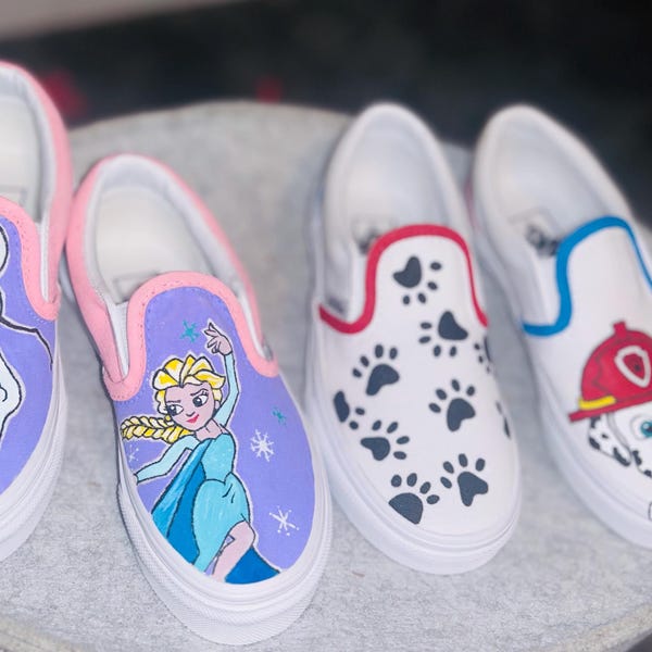 Custom Hand-painted Vans Kids Shoes | Personalized Character Design - Etsy
