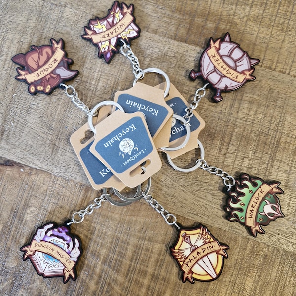 Class Keychain | D&D Keychain | Player Gift | Dungeons and Dragons ...