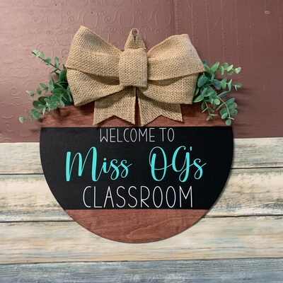 Teacher Classroom Door Sign Teacher Gift Teacher Welcome Sign Classroom ...