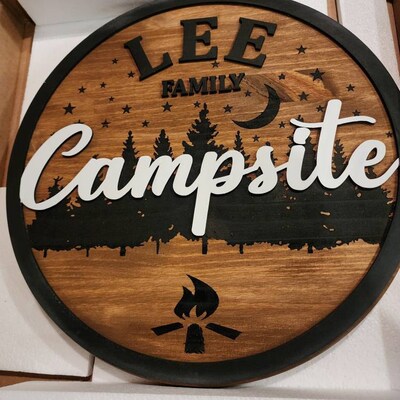 Engraved Camper Sign, Custom Campfire Sign, Welcome to Our Campsite ...