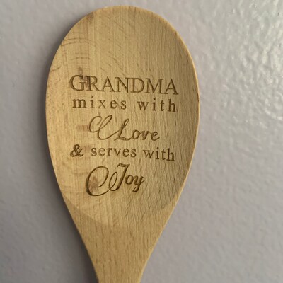 Personalized Gift for Grandma, Wood Mixing Spoon, Grandparents Gift ...
