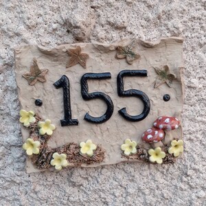 House Number Plaque, Ceramic Door Sign, Cottage Garden Design. - Etsy UK