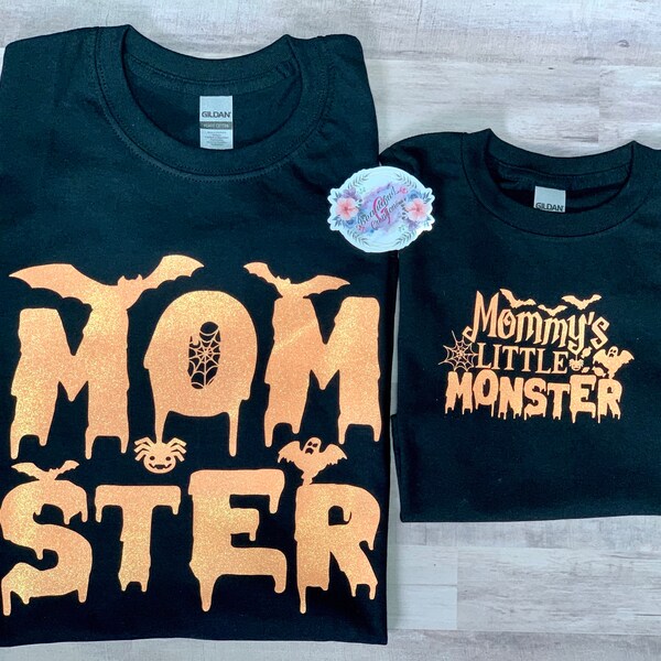 Mommy's Little Monster and Momster Svg Cut Files, Funny Halloween Quote ...