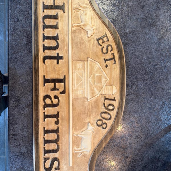 Farm Sign Personalized Established Family Name Sign Carved Wooden Last ...