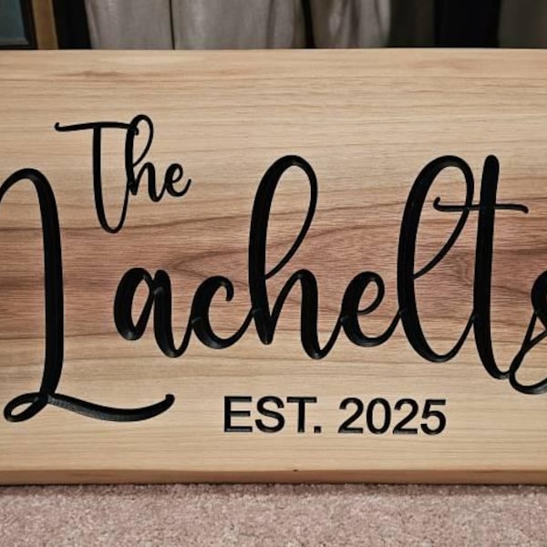 Personalized Walnut Name Sign, Live Edge Rustic Sign, Wood Housewarming ...
