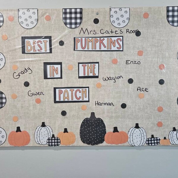Black and White Pumpkins - Fall - Halloween - Bulletin Board Kit - Etsy