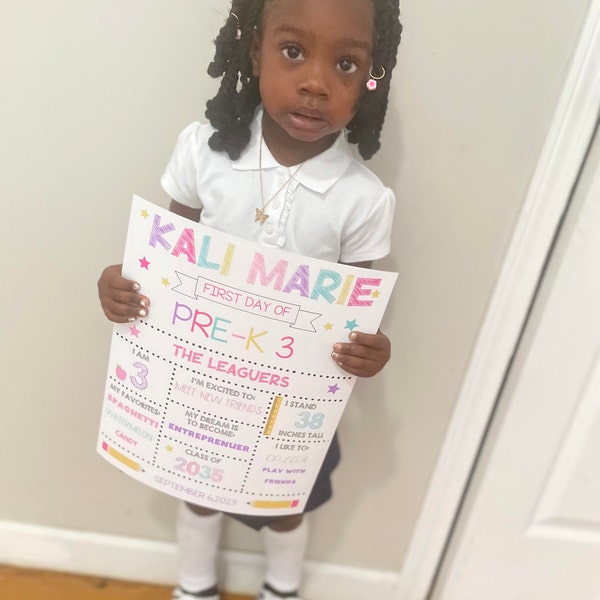 Editable First & Last Day School Sign | Canva Template | Back to School ...