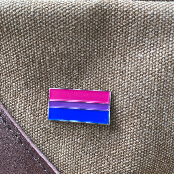 Bisexual Pride Pink Purple Blue Flag 1" Lapel Pin Badge Supports ...