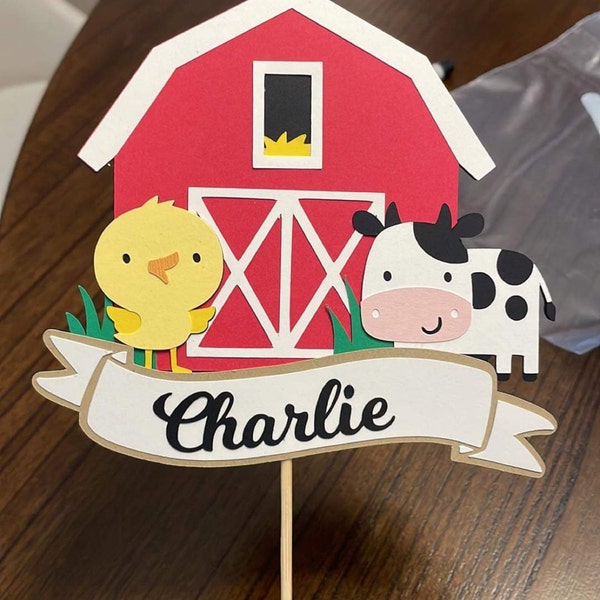 Farm Cake Topper, Farm Decorations, Farm Theme Cake Topper, Barnyard ...