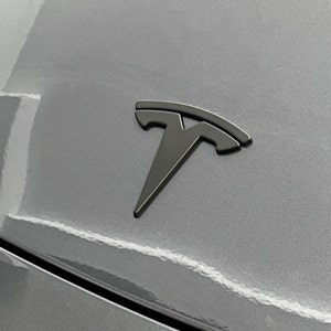 3PCS Matte Black Tesla Logo ABS Plastic Stick on Cap for Tesla - Etsy