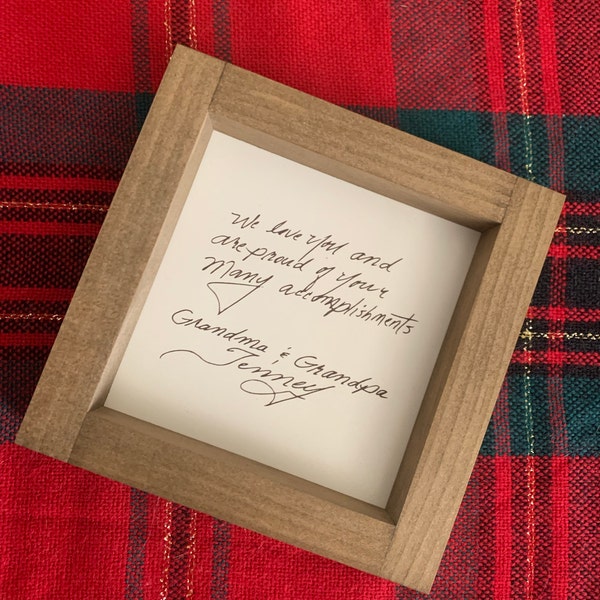 Laser Engraved Handwritten Handwriting Gift | Custom Family Note ...