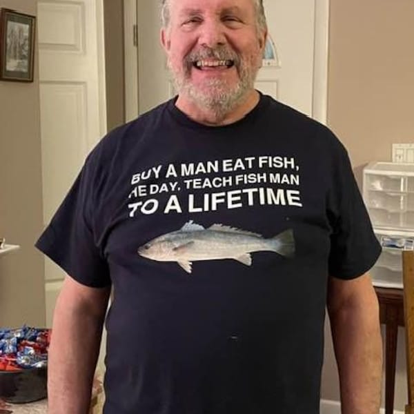 Buy a Man Eat Fish Shirt Funny Meme Shirt Inappropriate Shirt Unhinged ...