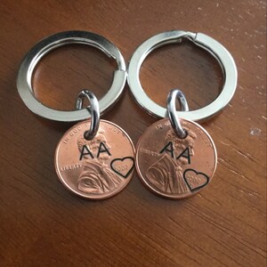 2 Personalized Keychain Set Boyfriend Gift Girlfriend Gift Engraved ...