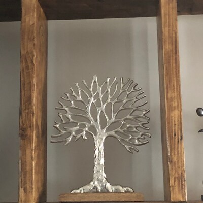 Stunning Silver Tree Sculpture, the Tree of Life Ornament Home Decor ...