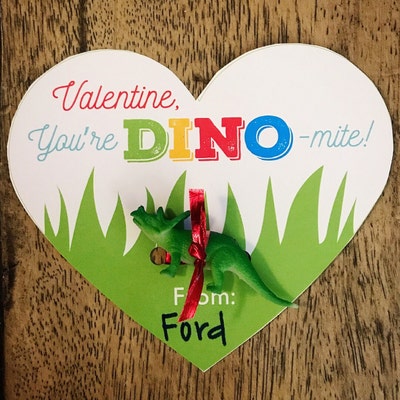Printable Dinosaur Valentines Hearts for Small Dinosaur Toy or Dino ...