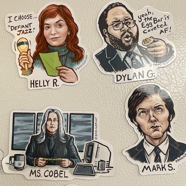Severance Cast Portraits - Illustration Sticker Set - Waterproof Decals ...