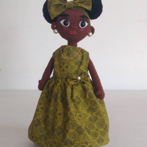 TBC Crochet Doll Pattern - 18 Inch Crochet Doll Pattern - Black Doll ...