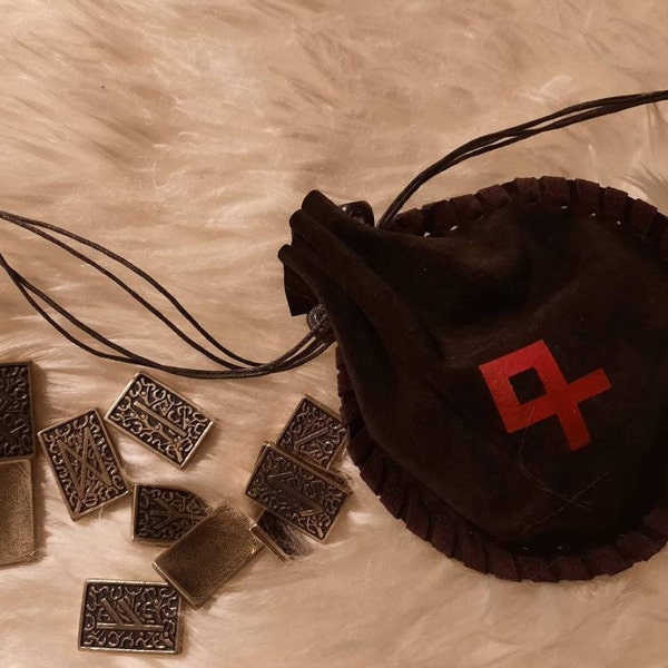 Metal Bronze Brass Rune Set Elder Futhark Norse Shamanic Odin Magic ...