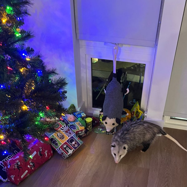 Possum Holiday Stocking, Crochet Possum Christmas Stocking, Possum Bag ...