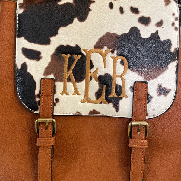 Cow Print Convertible Backpack Shoulder Bag, Personalized Purse ...