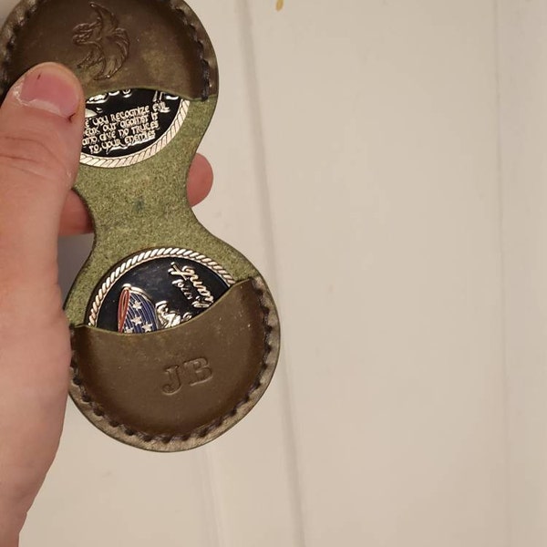 Leather Edc Coin Holder,leather Coin Pouch,challenge Coin Holder ...