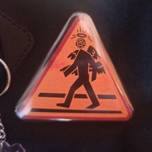 Angels Warning Triangle Badge Cryptic Pin Cryptid Scp Badge Accurate ...