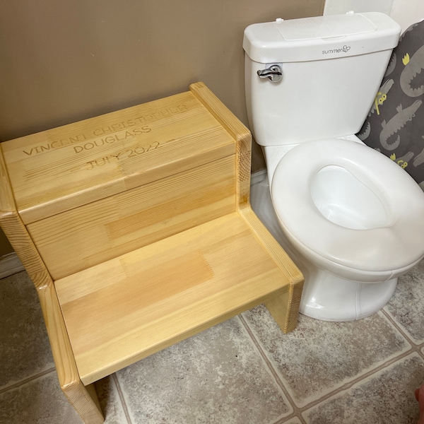 GAM Personalized Wooden Step Stool, Toddler 2 Step Stool Name, Kids ...
