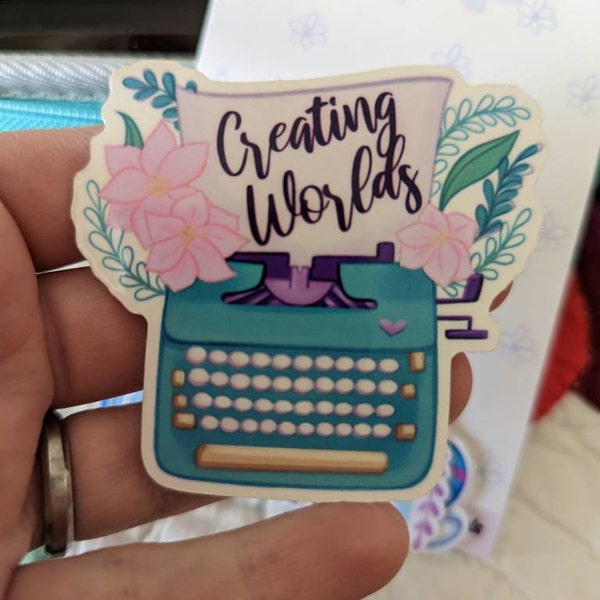 Creating Worlds Typewriter ~ Writing Die Cut Sticker Die Cut Sticker ...