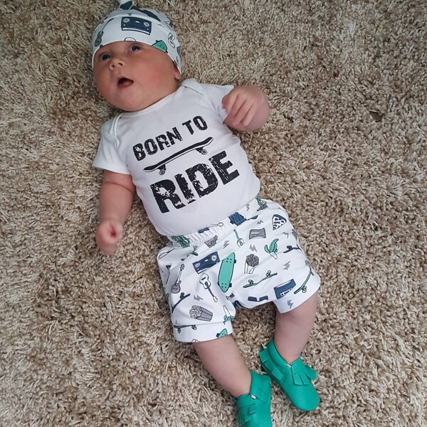 Born to Ride Skateboard Baby Onesie® Baby Onesies Funny Baby Skate ...