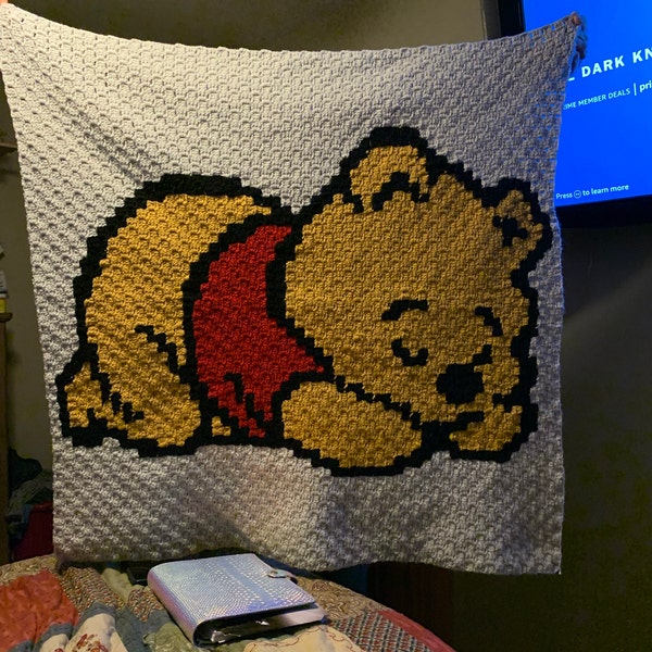 Pooh Sleeping C2C Corner to Corner Baby Afghan Blanket or Pillow PDF ...